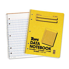 TOPS® Data Notebook w/Nine Columns, 8-1/2 x 11, White, 5