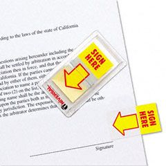 Universal® Arrow Page Flags, "Sign Here", Yellow/Red, 2