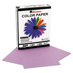 Universal® Colored Paper, 20lb, 8-1/2 x 11, Orchid, 500