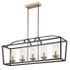 Golden Lighting 4309-LP BLK Mercer 5 Light Linear Pendant