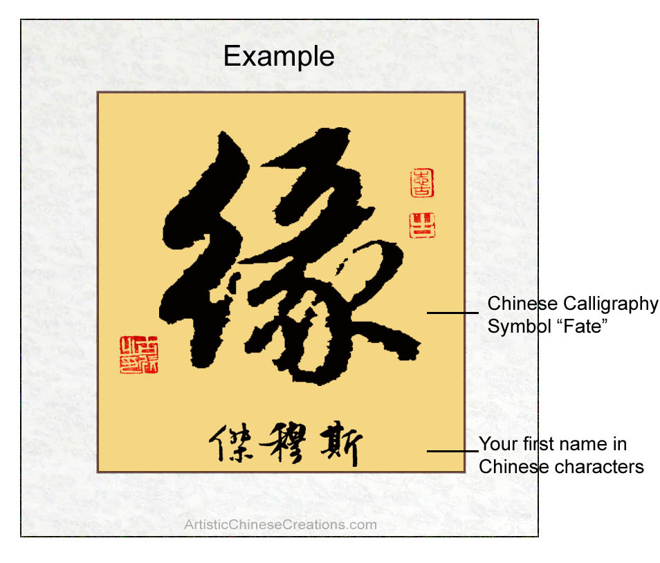 Custom Chinese Calligraphy - Fate Symbol + Chinese Name Translation ...