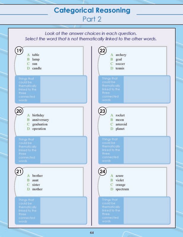 CTP-4™ Verbal Reasoning & Vocab — Workbook Levels 3-4 (Grades 3-5)