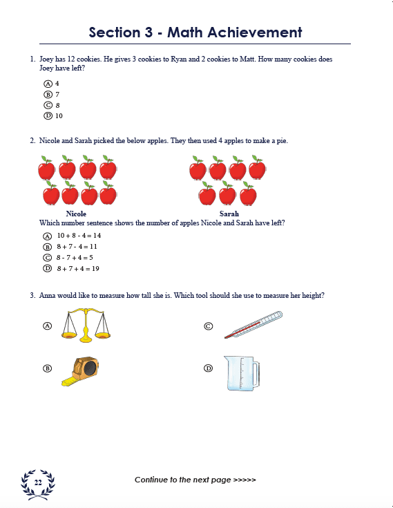 ISEE Primary 2 Practice Test