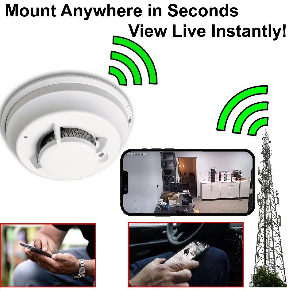 4G LTE All-in-One Battery Powered Commercial Grade Smoke Detector Spy ...