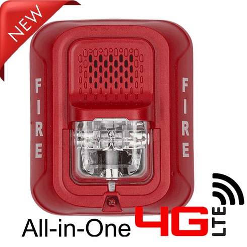 4G LTE All-in-One Battery Powered Fire Alarm Strobe Light Spy Camera