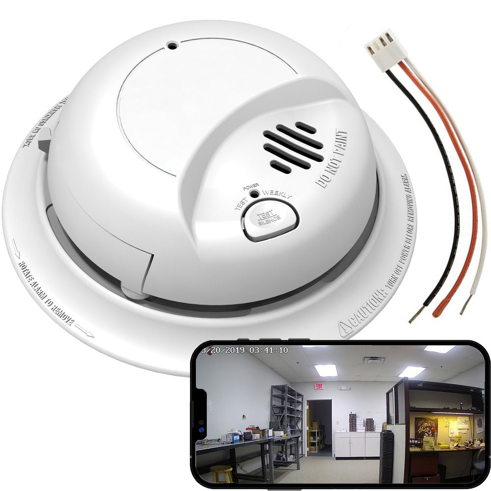 SecureGuard 1080P HD Smoke Detector WiFi Spy Camera Wi-Fi Fire Alarm ...