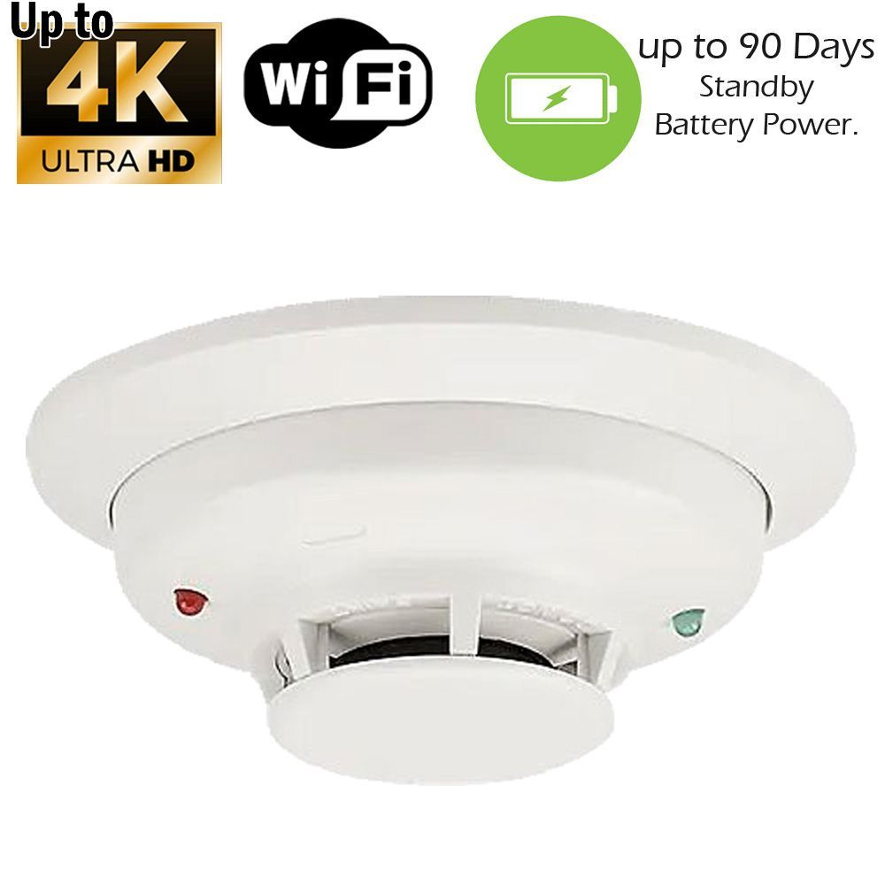 XSMOKE HD Long Battery Life WiFi Smoke Detector Fire Alarm Spy Camera ...