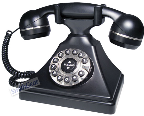 1930 Old Style Retro Corded Desk Phone BLACK