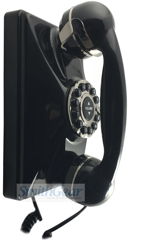 1930 Retro Replica Wall Phone BLACK