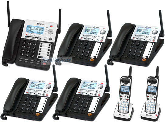 AT&T SB67138 4-Line Cordless Phone 4 Desksets 2 Handsets