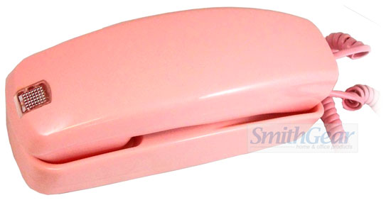 Golden Electronics Trimstyle Corded Phone PINK Wall Telephone Desk Slim