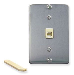 ICC Wall Phone Jack - Stainless Steel - Single Line Wall Mount ...