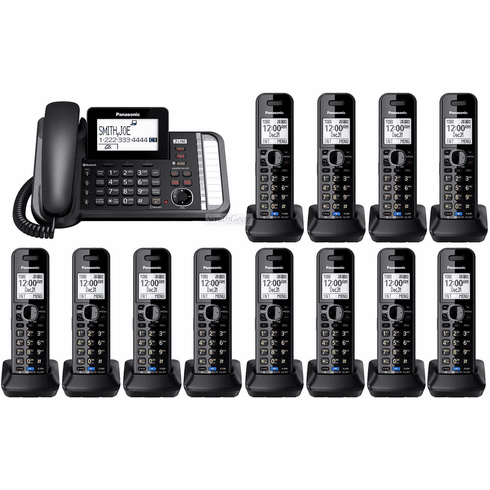 Panasonic KX-TG95812B 2-Line Bluetooth Phone 12 HANDSETS
