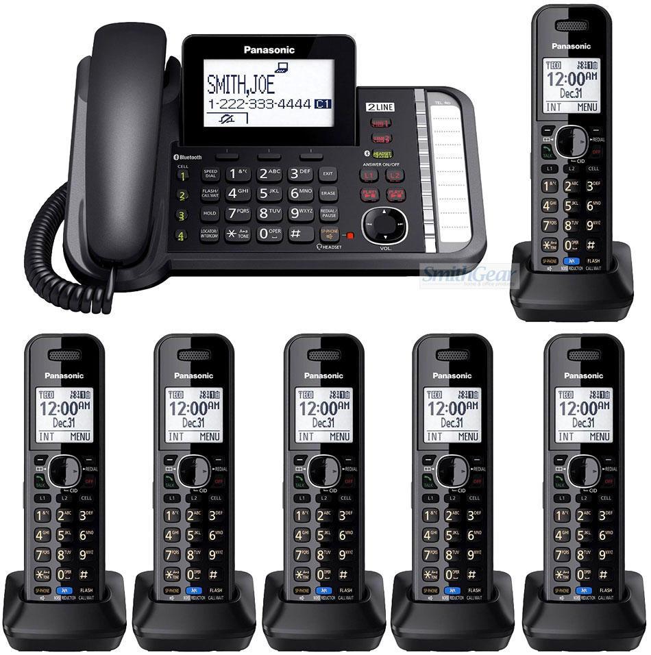 Panasonic KX-TG9586B 2-Line Bluetooth Phone 6 HANDSETS