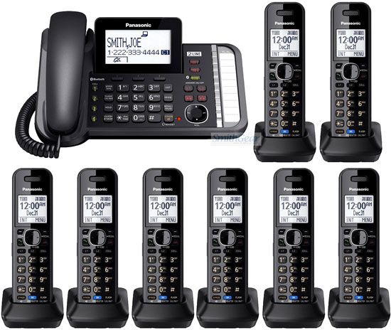 Panasonic KX-TG9588B 2-Line Bluetooth Phone 8 HANDSETS