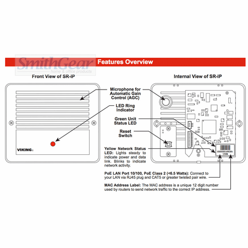 Viking SR-IP SIP (IP) Loud Ringer with Visual Ring Indication