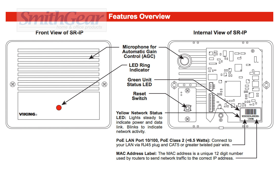 Viking SR-IP SIP (IP) Loud Ringer with Visual Ring Indication