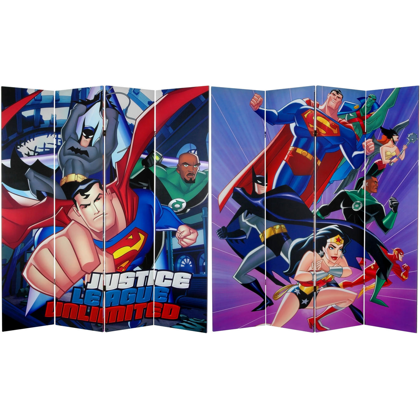Justice League Unlimited Canvas 6 Foot Room Divider 4 Panel
