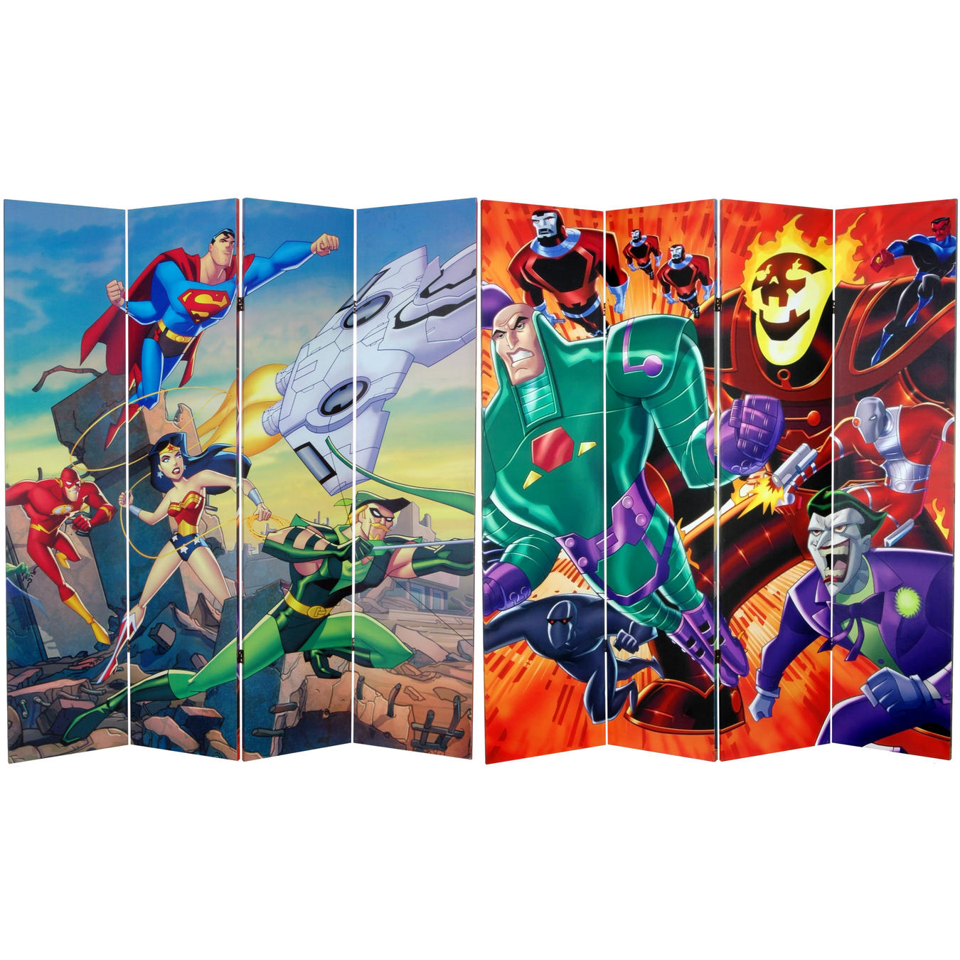 Justice League Unlimited Canvas Room Divider #2 4 Panel