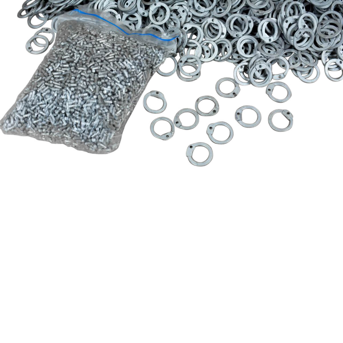 1 kgs Loose Chainmail Rings – Aluminum Dome Riveted Flat Rings – 16 Gau
