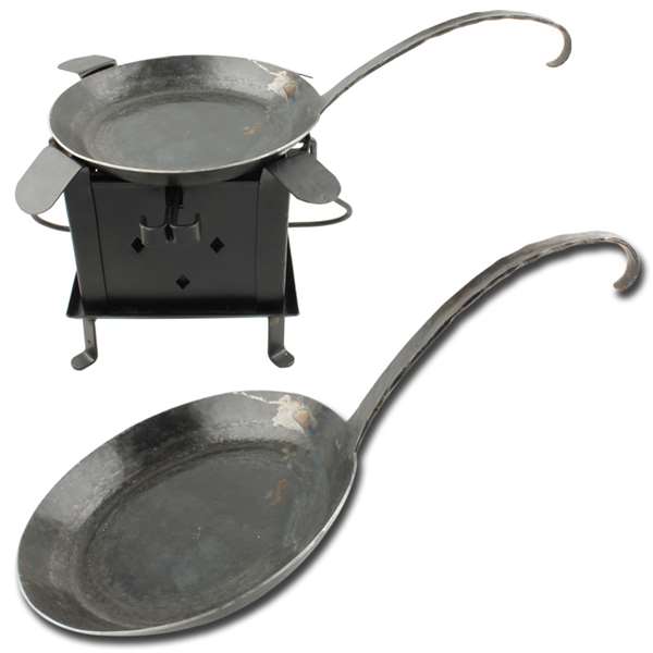 Ancient Roman Fire Pit Grill & Hand Forged Medieval Frying Pan IN8507-I