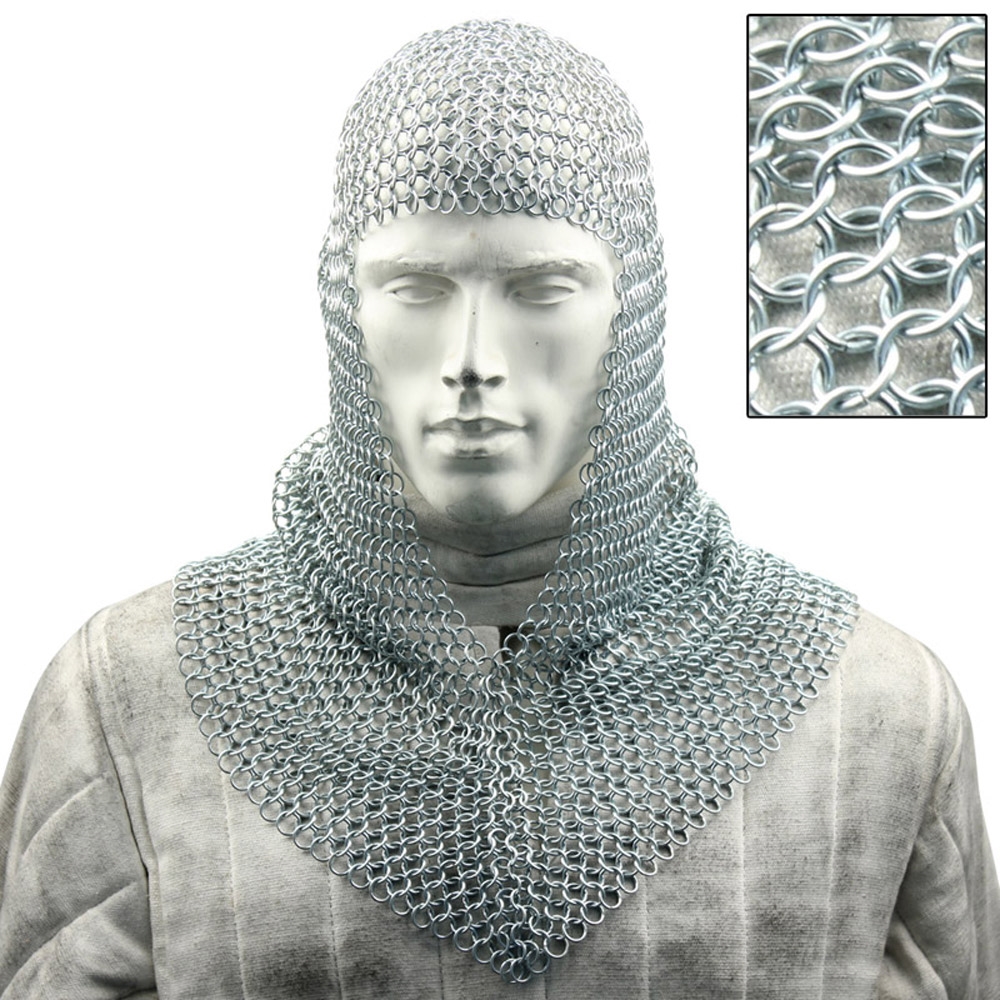 Battle Ready Chain Mail Coif Armor 5C4-IN1401ZP - Chainmail Coifs