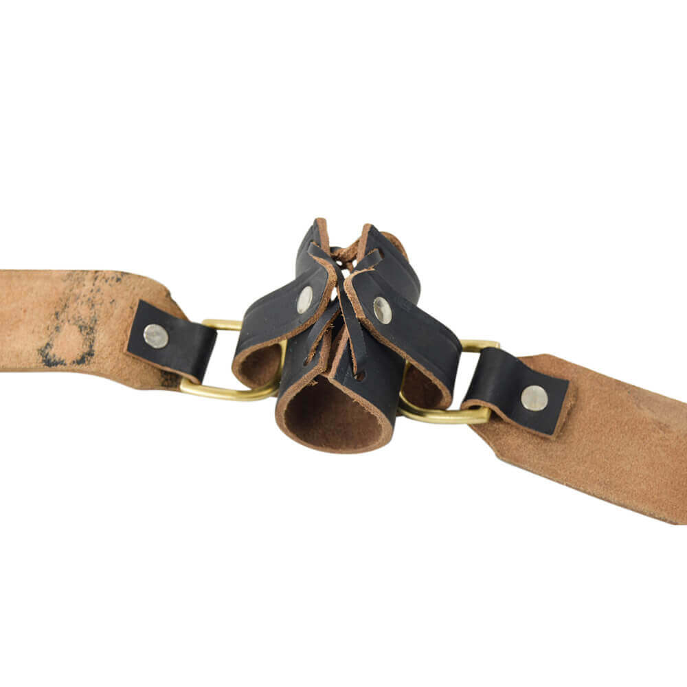 Black Leather Double Wrap Sword Belt SNLA6402BK - Belts, Baldrics, and