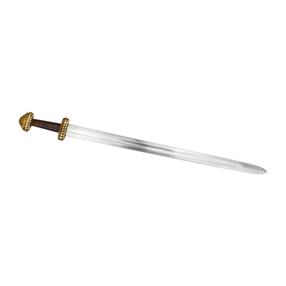 Bronze Hilt Viking Sword with Leather Wrapped Grip