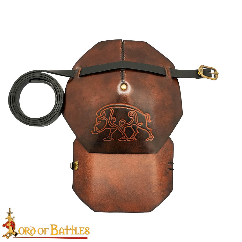 Celtic Boar Leather Pauldron KW-LB26075