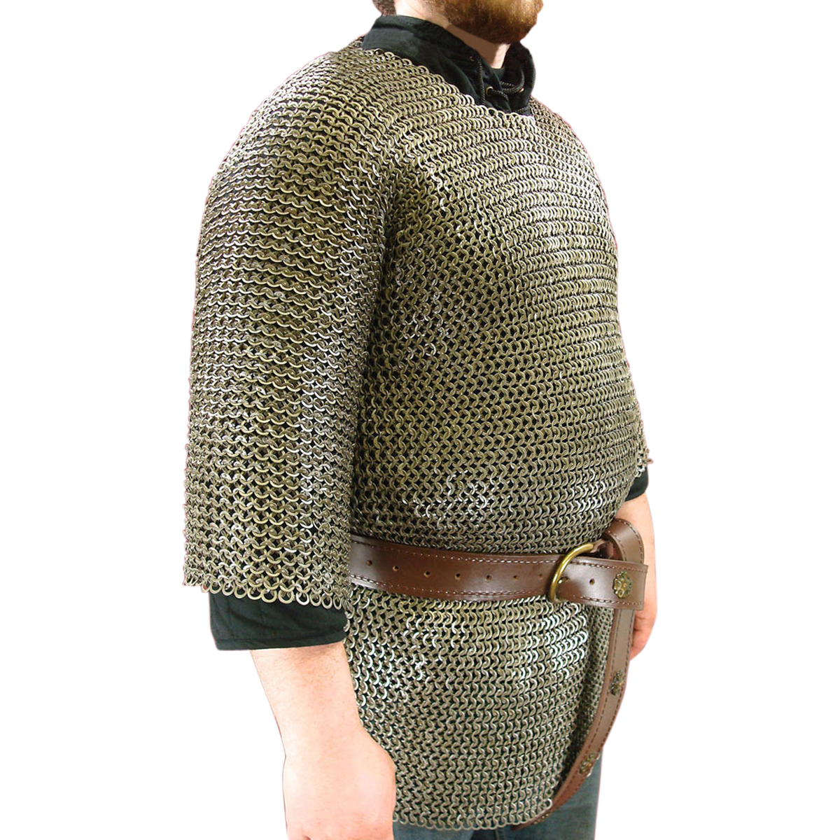 Chainmail Haubergeon – Flat Riveted – Solid Flat Rings Mild Steel KW-SN