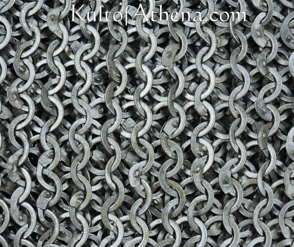 Chainmail Sleeve and Shoulder Panels – Alternating Mild Steel Wedge Riv