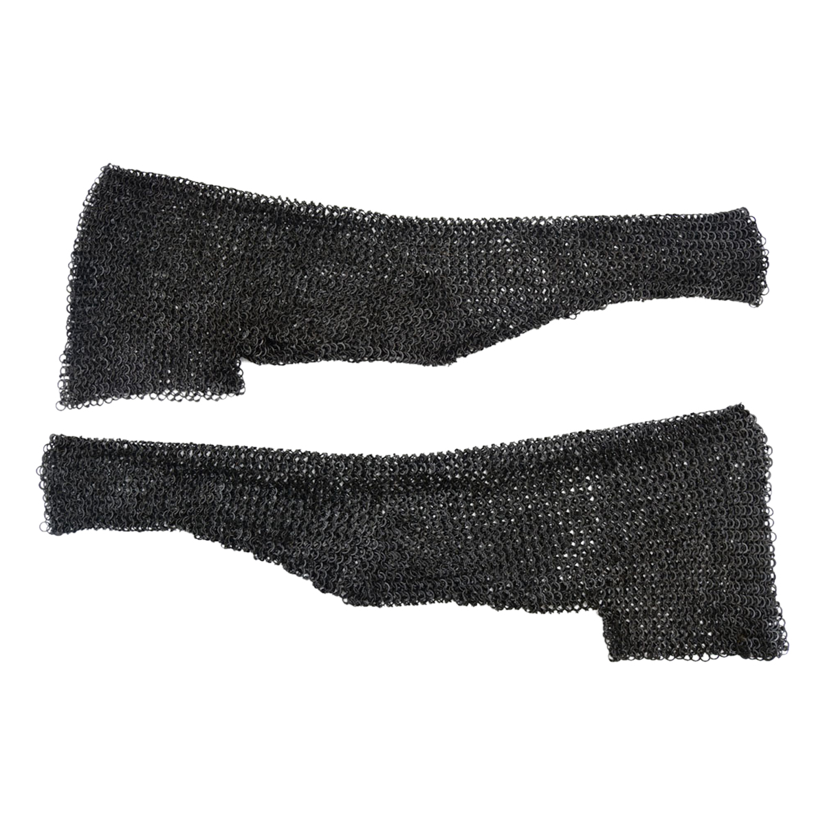 Chainmail Sleeve and Shoulder Panels – Darkened Mild Steel Flat and Rou