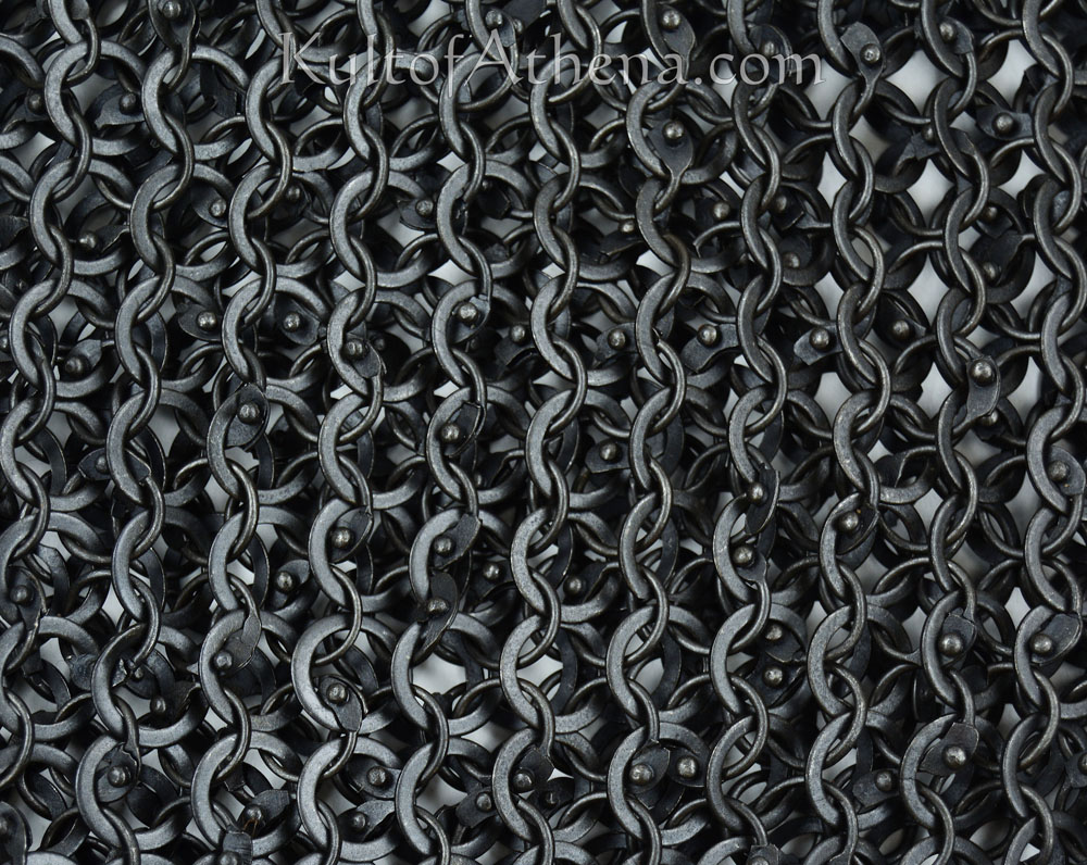 Chainmail Sleeve and Shoulder Panels – Darkened Mild Steel Flat and Rou