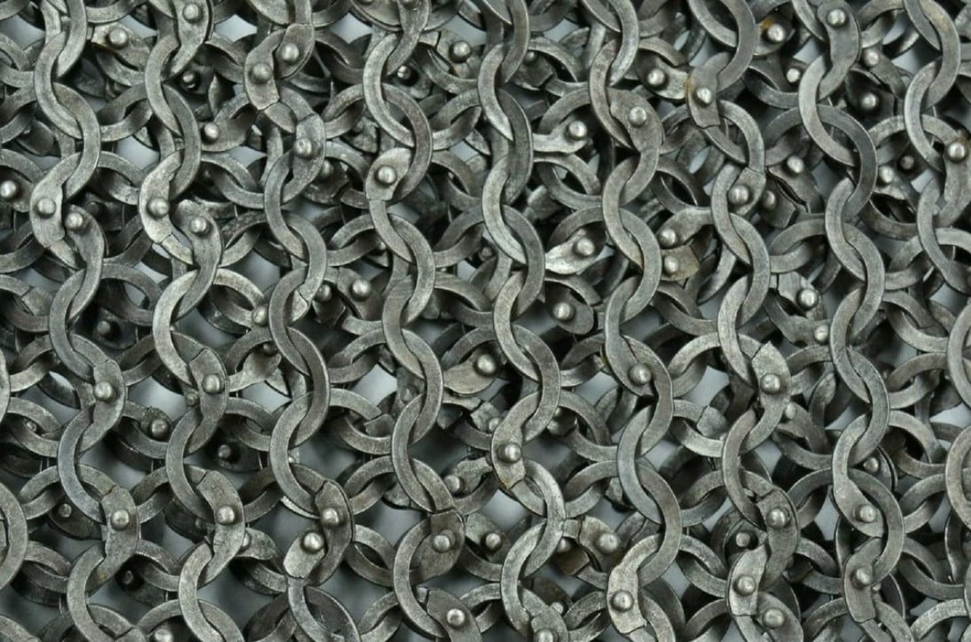 Chainmail Sleeve and Shoulder Panels – Stainless Steel Dome Riveted Fla