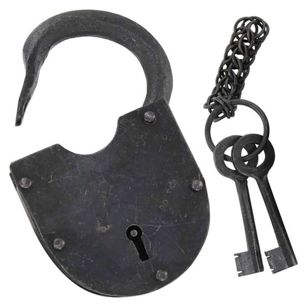 Dungeon Guardian Iron Prison Padlock with Keys 6B2-IN1357 - Dungeon Pad