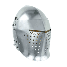 Medieval Bascinet and Pig Face Helmets