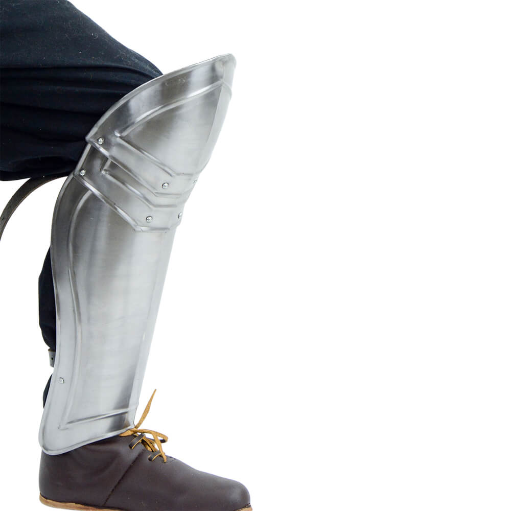 Greaves with Fixed Poleyns - 18 Gauge Steel SNSA9504P18 - Greaves