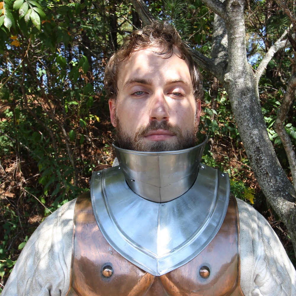 Handmade Medieval Gothic Revival 16g Bevor Armor - 5J3-IN9256P16 by Arm