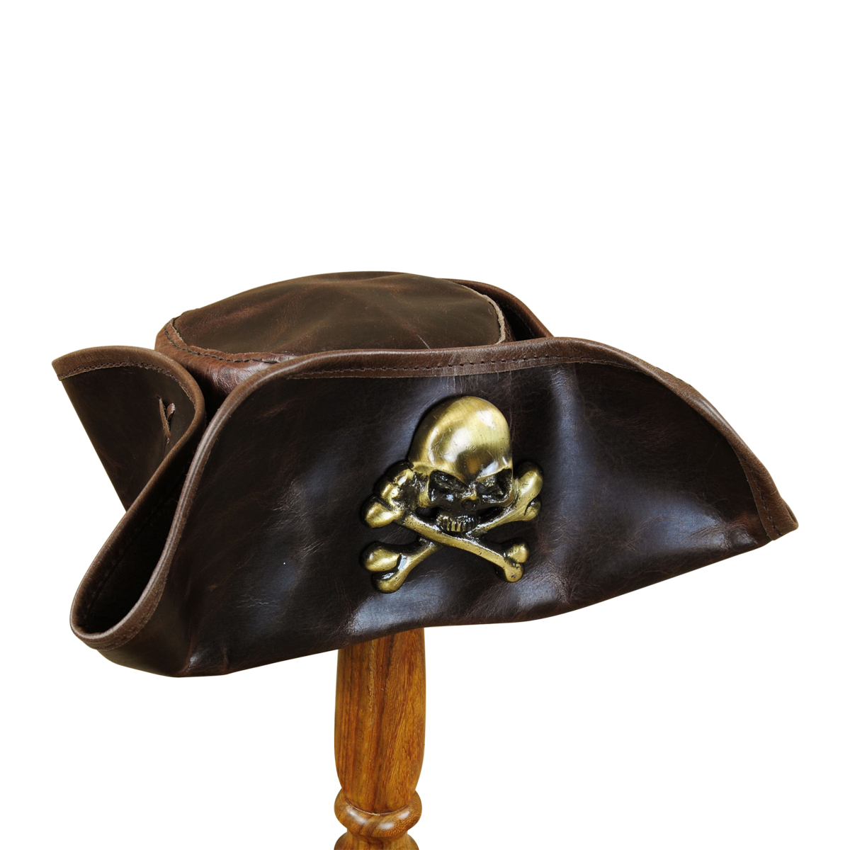 Jolly Roger Leather Hat KW-SNLA6363BR