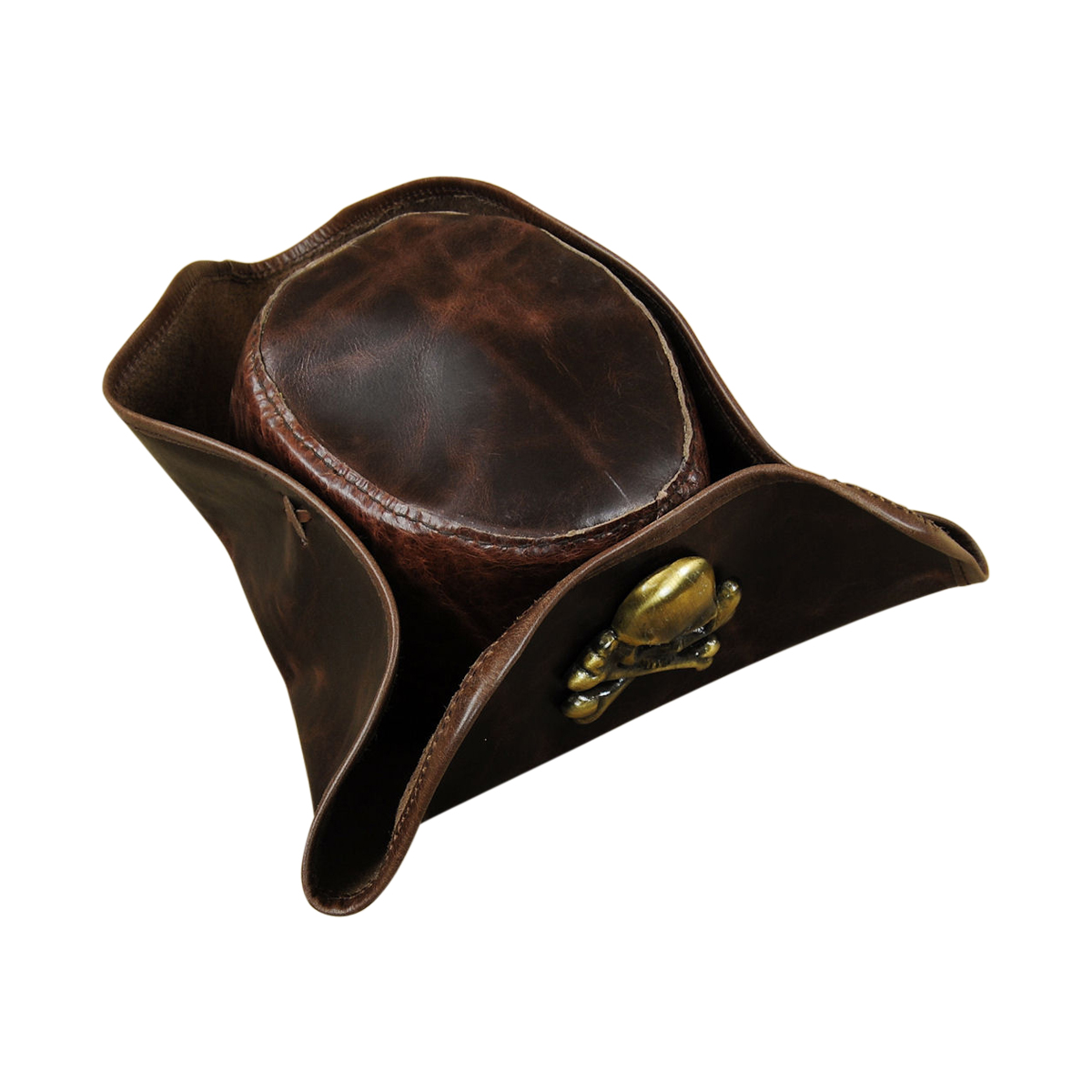 Jolly Roger Leather Hat KW-SNLA6363BR