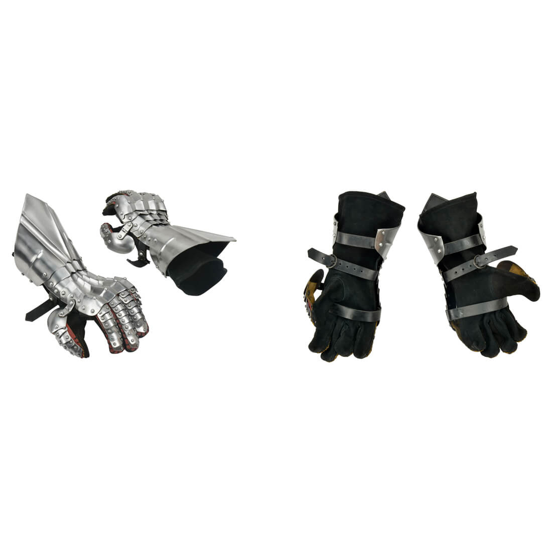 Late Medieval Ridged Gauntlets - 18 Gauge Steel