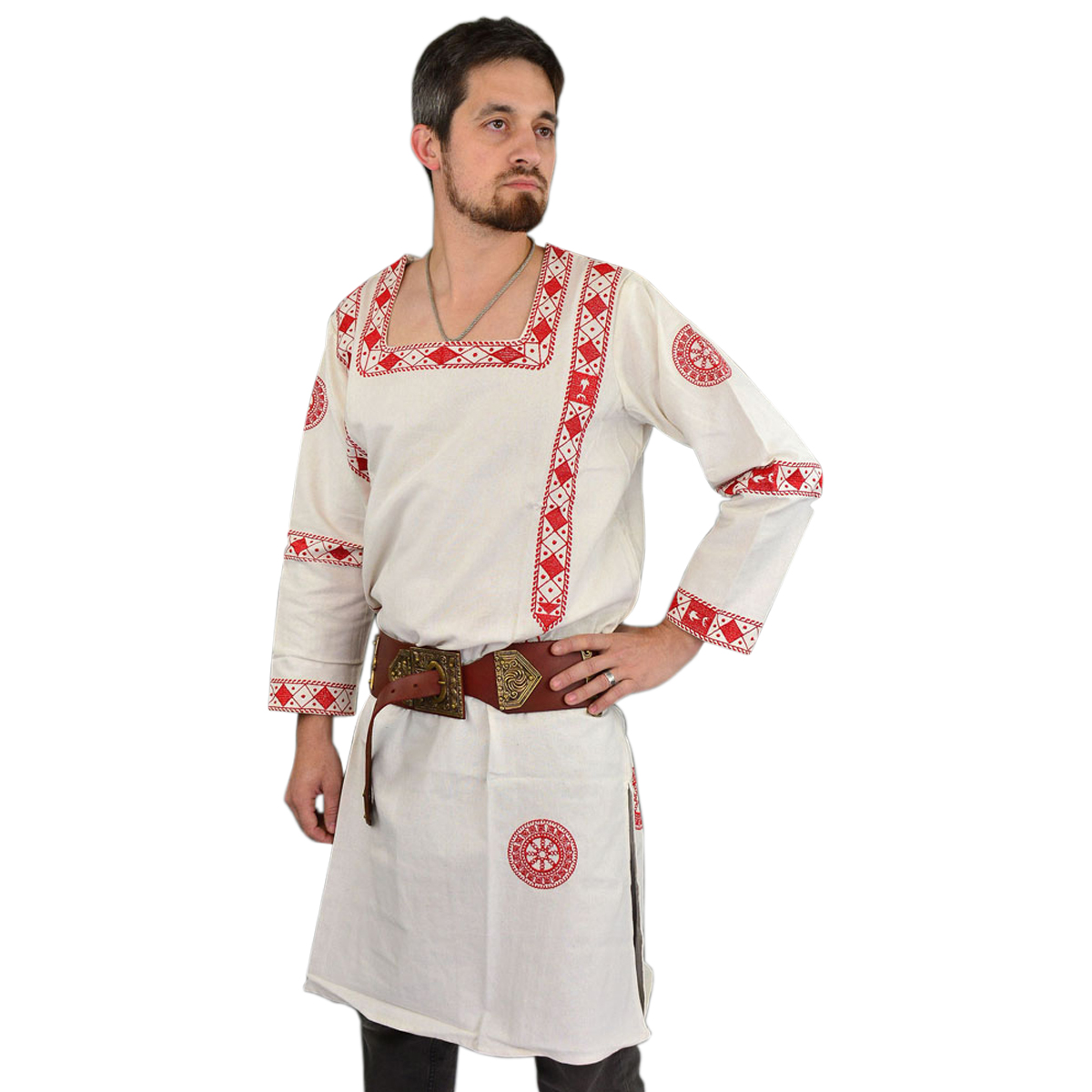 Late Roman Embroidered Tunic – Red KW-PA2075R_M