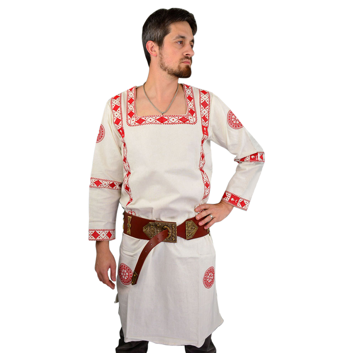 Late Roman Embroidered Tunic – Red KW-PA2075R_M