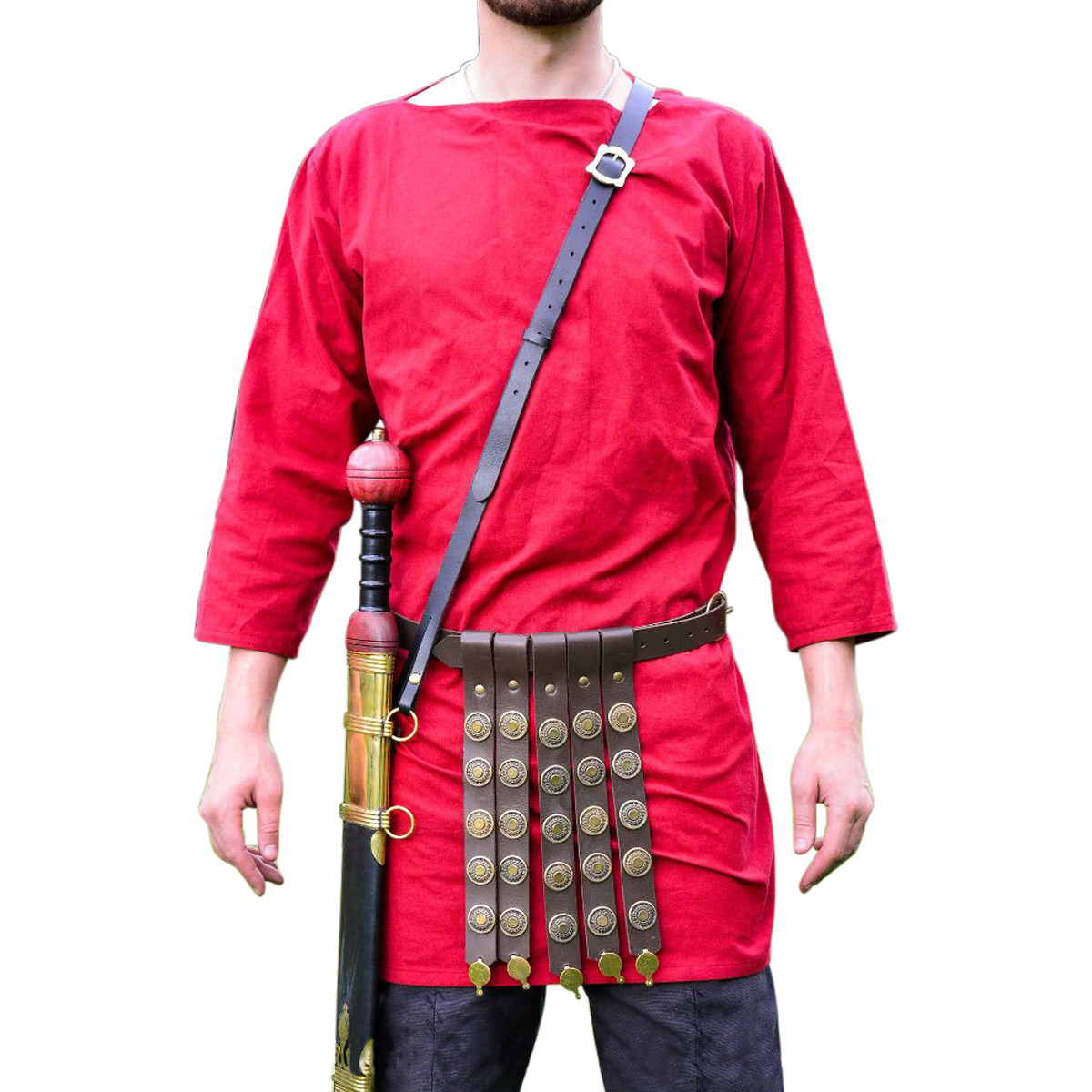 Leather Roman Sword Baldric – Black – For Wearing on Right Hip KW-LB253