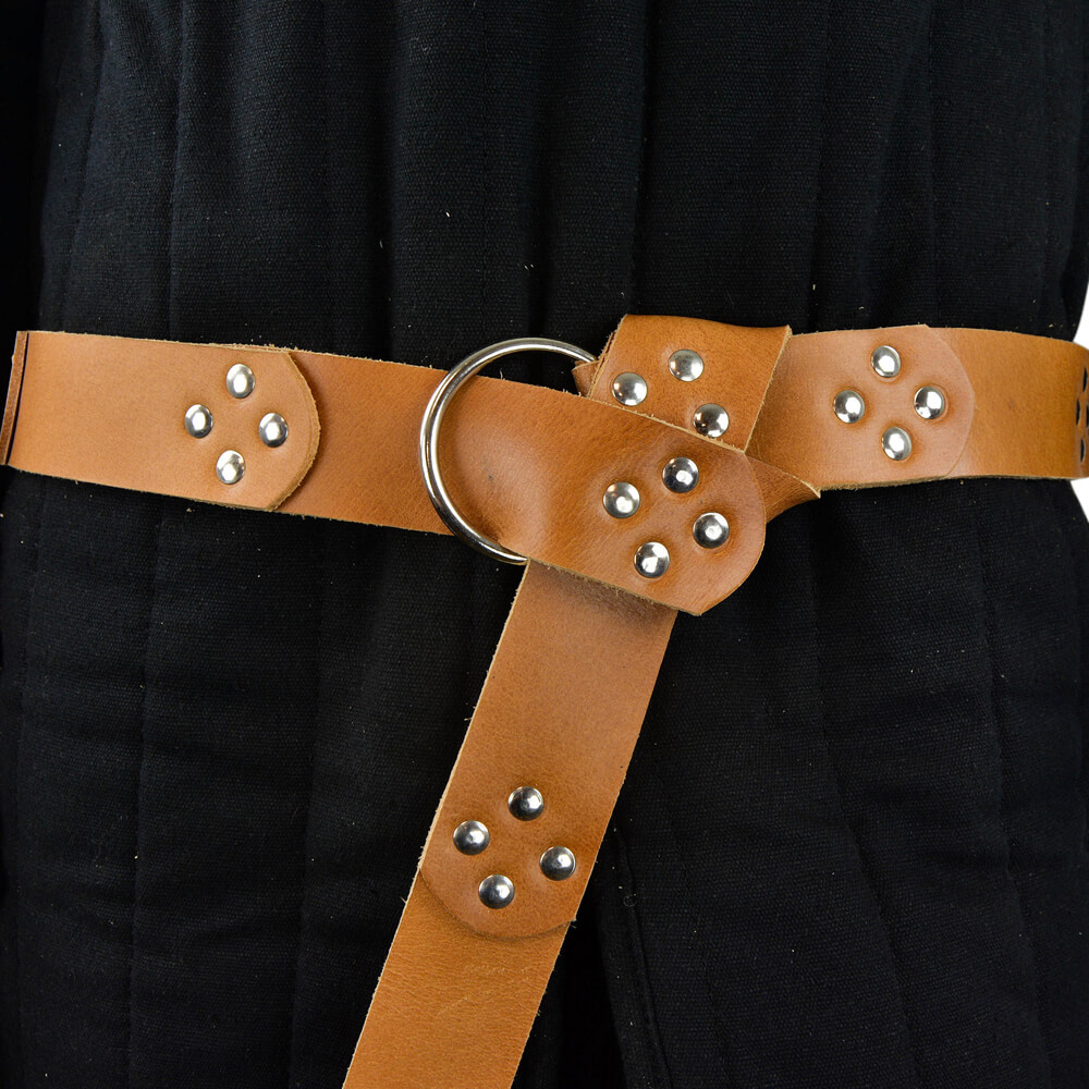 Leather Segmented Medieval Ring Belt - Brown LB25277