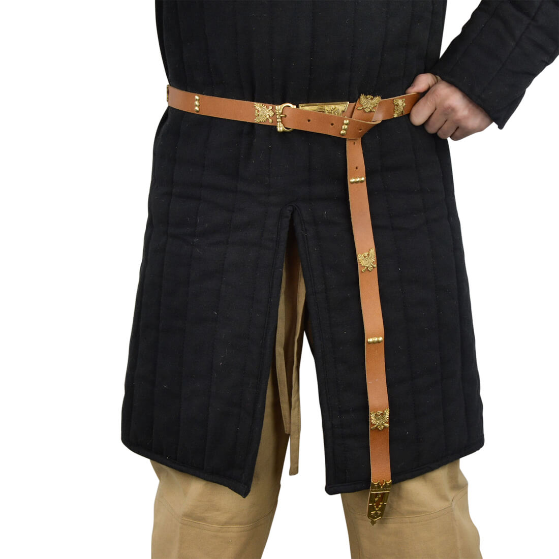 Medieval Belt with Brass Fittings and Studs