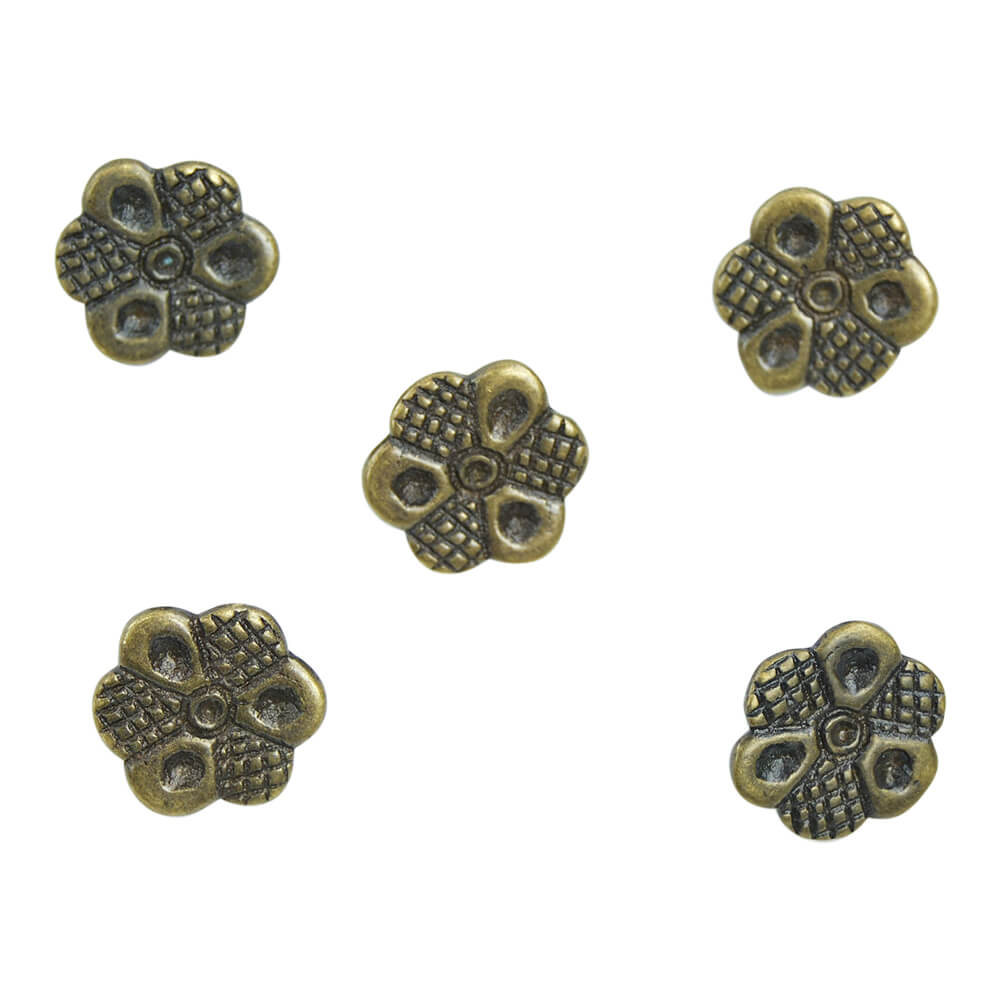 Medieval Brass Belt Studs / Conchos - Set of 5 SNAM8768 - Medieval Buck