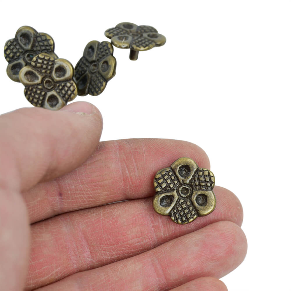 Medieval Brass Belt Studs / Conchos - Set of 5 SNAM8768 - Medieval Buck