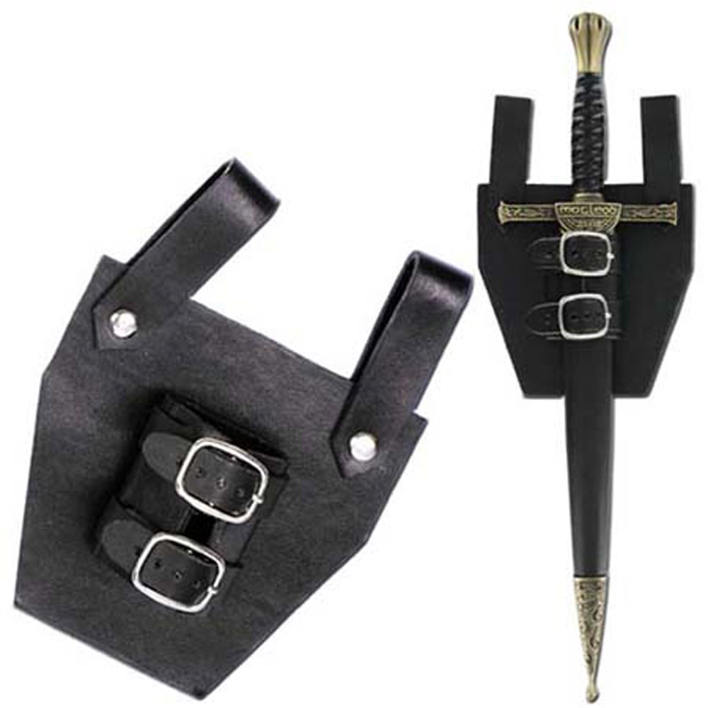 Classic Medieval Buckled Leather Sword and Dagger Frog 11I6-LP139 - Med