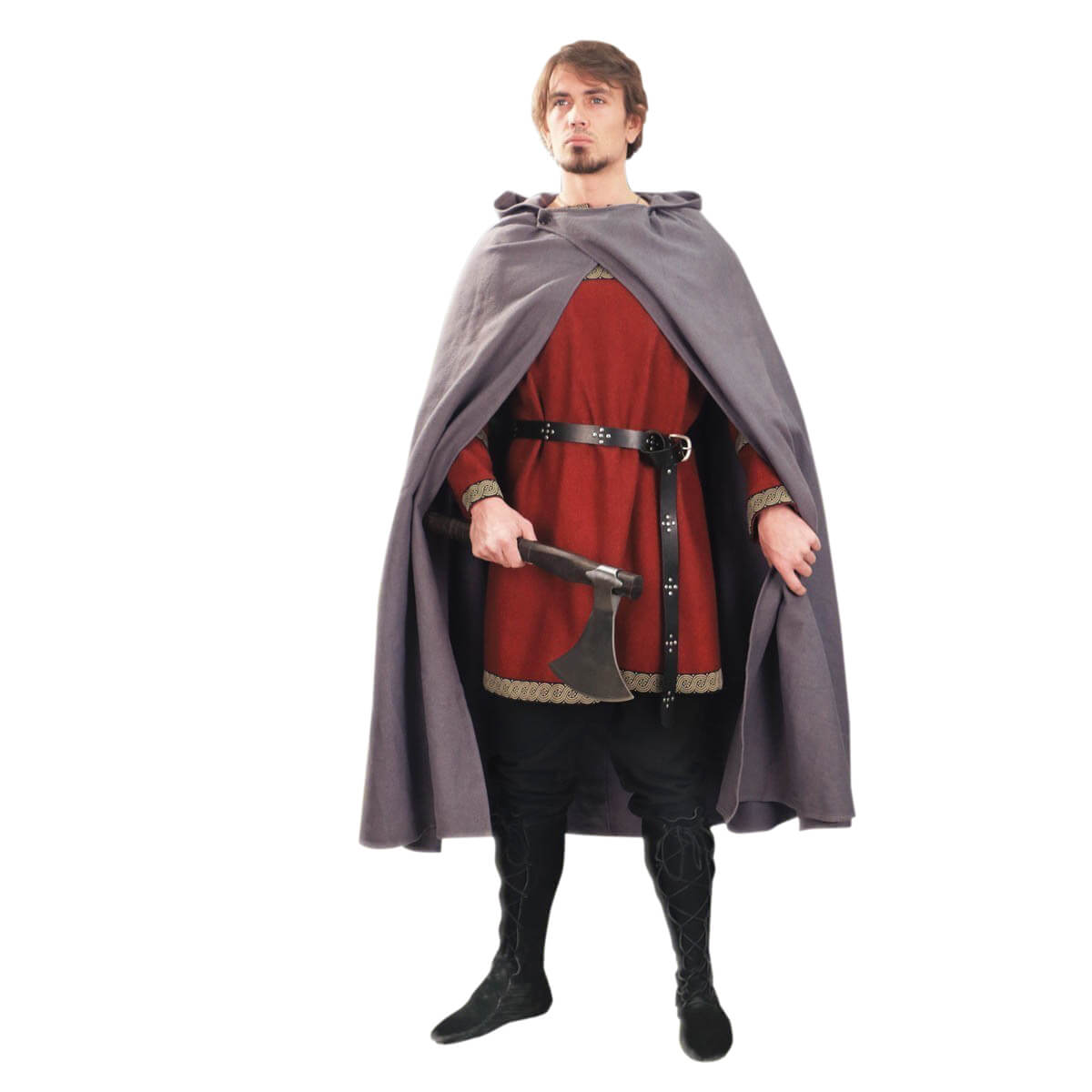 Medieval Cotton Cross Over Hooded Cloak